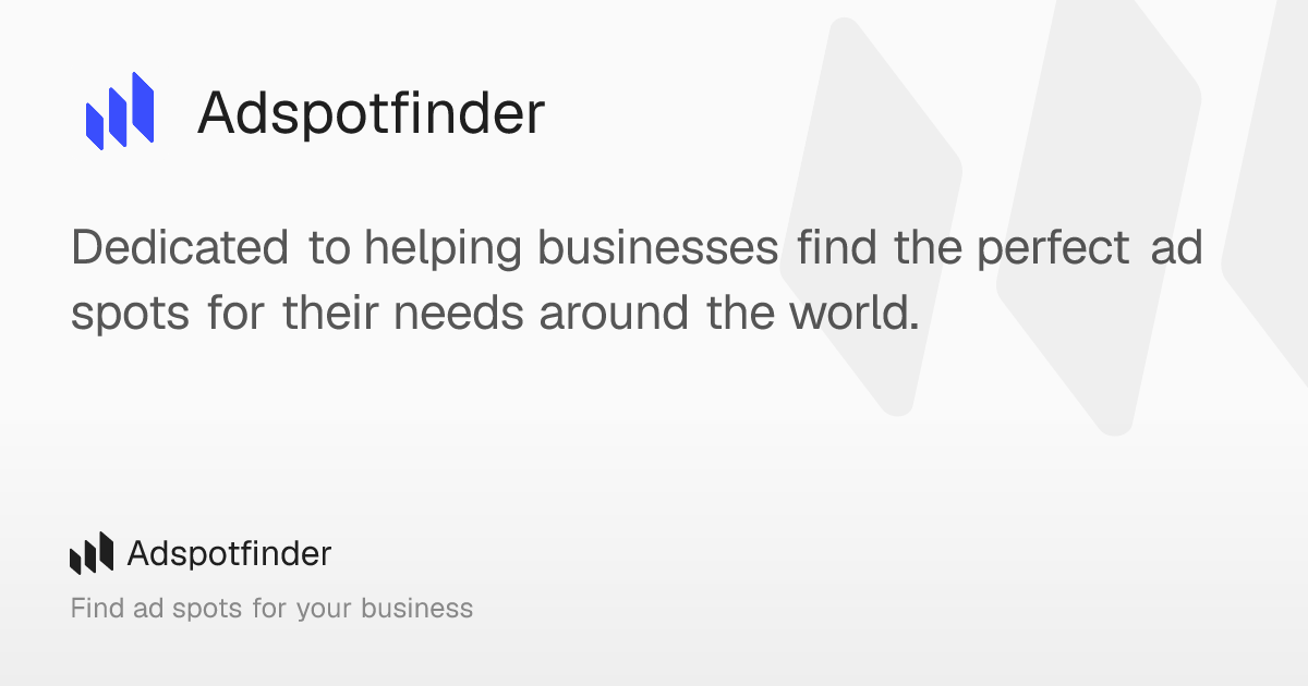Find ad spots for your business – Adspotfinder